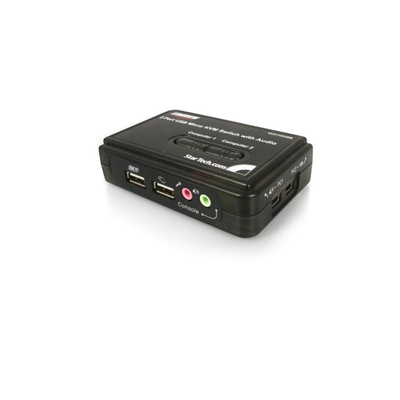 StarTech.com 2 Port Black USB KVM Switch Kit with Audio and Cables ... StarTech.com 2 Port Black USB KVM Switch Kit with Audio and Cables ...