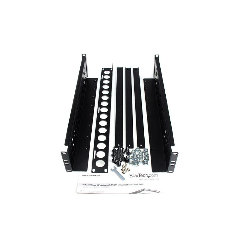 StarTech.com 2U Fixed 19" Adjustable Depth Universal Server Rack Rails ...