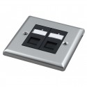 Cat5e UTP RJ45 Loaded Metal Faceplates | Cat5e Modules & Outlets