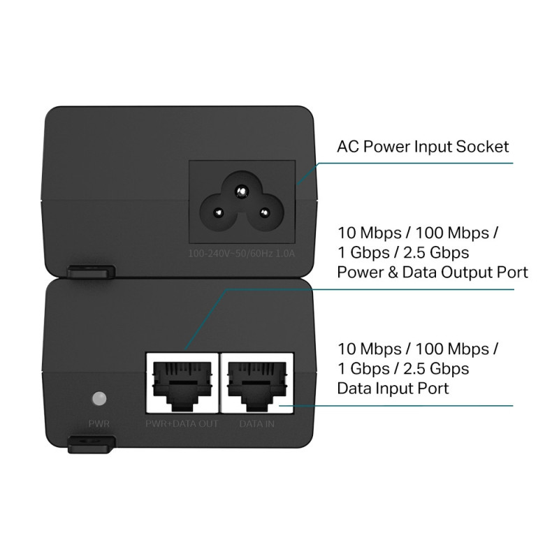 TP-Link 2.5G PoE+ Injector | TP-LINK PoE Adapters & Injectors | Cable ...