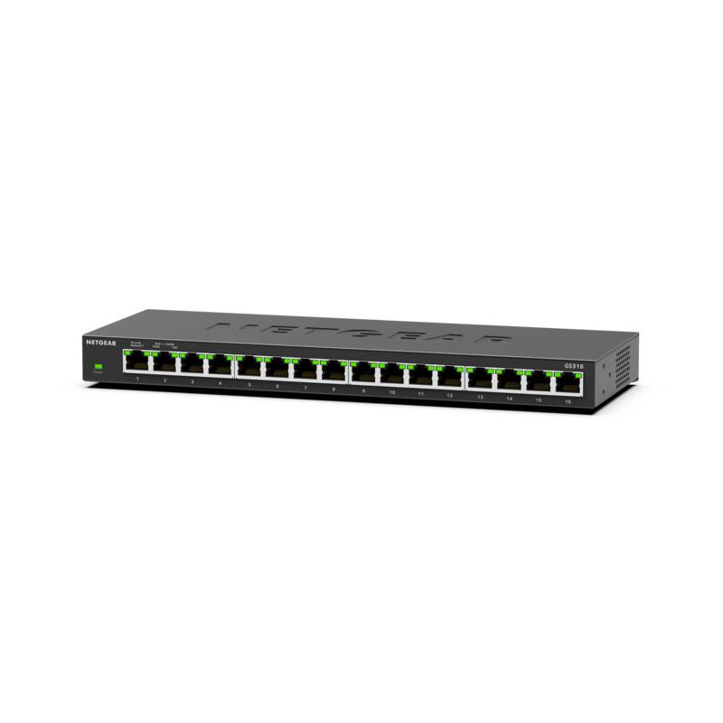 NETGEAR GS316 Unmanaged L2 Gigabit Ethernet (10/100/1000) Black