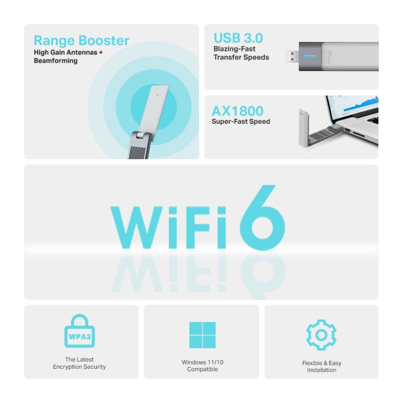 TP-Link AX1800 High Gain Wireless USB Adapter | TP-LINK Network Cards ...